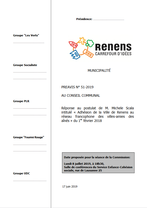 Exemples de préavis municipaux | Guide seniors